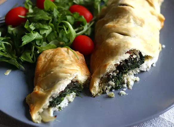 Recept på kummel i smördeg med spenat