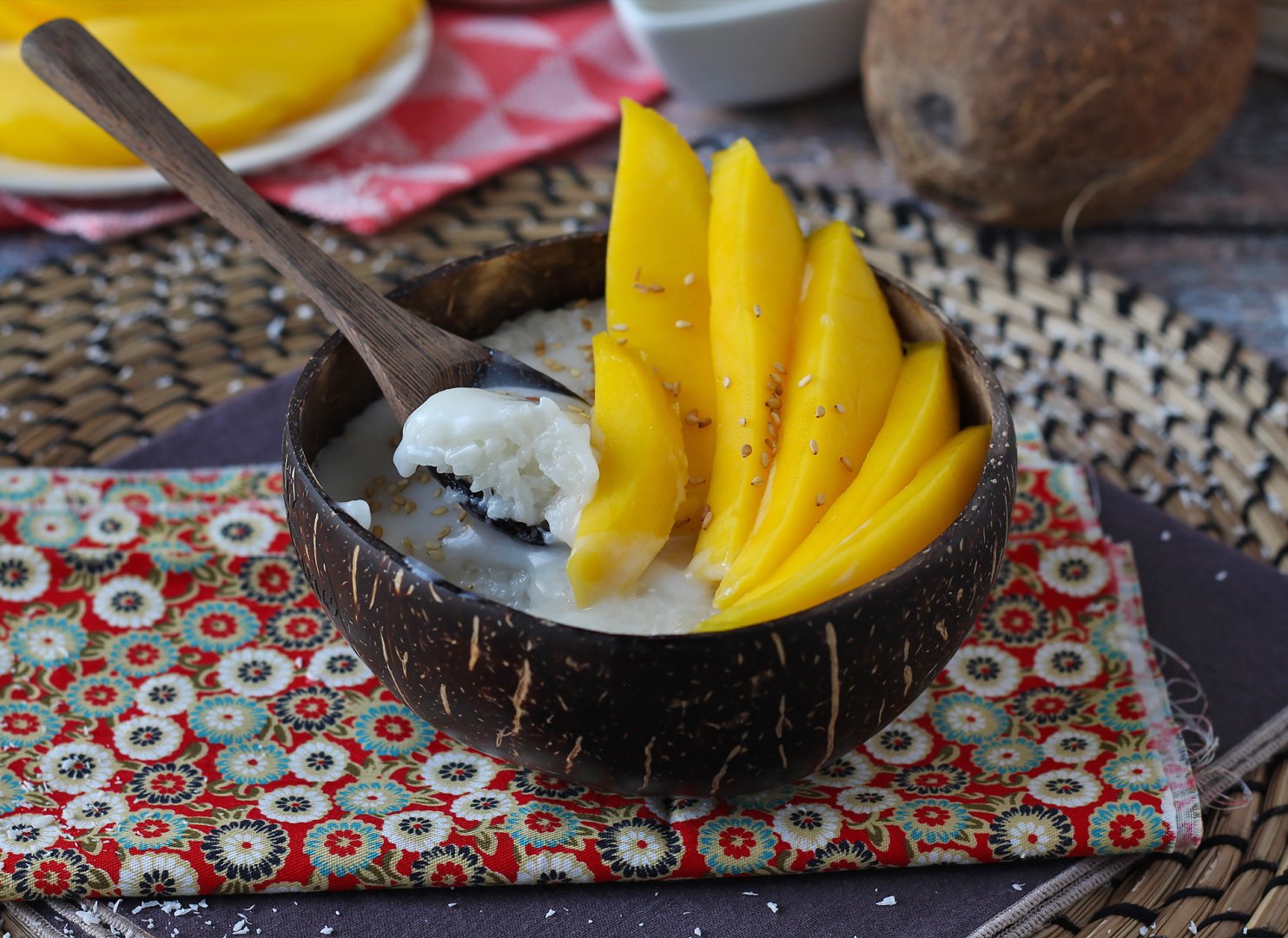 Mango sticky rice, recept på thailändsk dessert