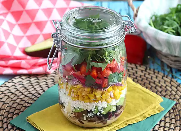 Recept på mexikanska salladsburkar
